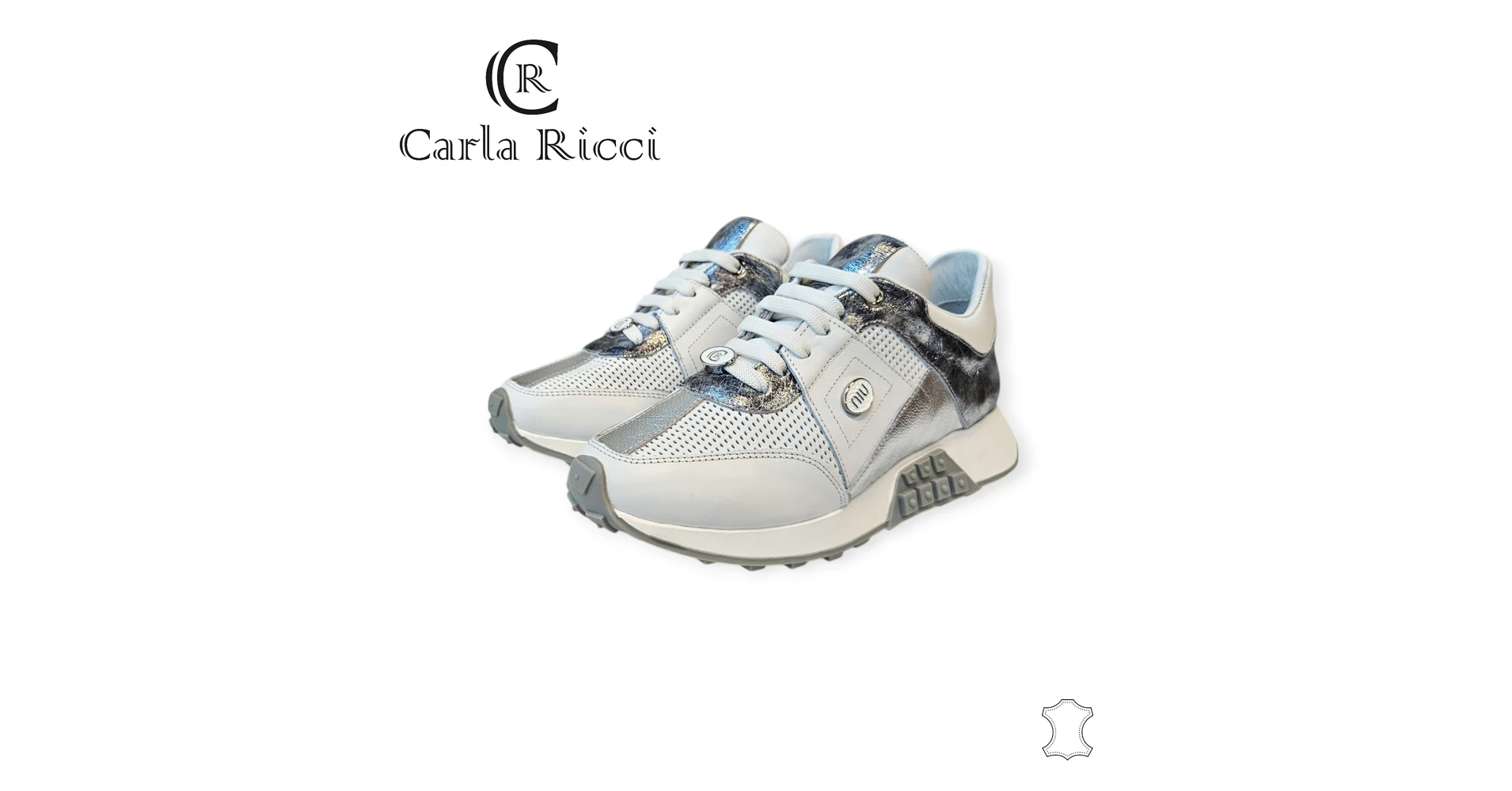 Carla Ricci 001-2024 fehér-ezüst sportcipő - Carla Ricci - Carla Ricci webáruház